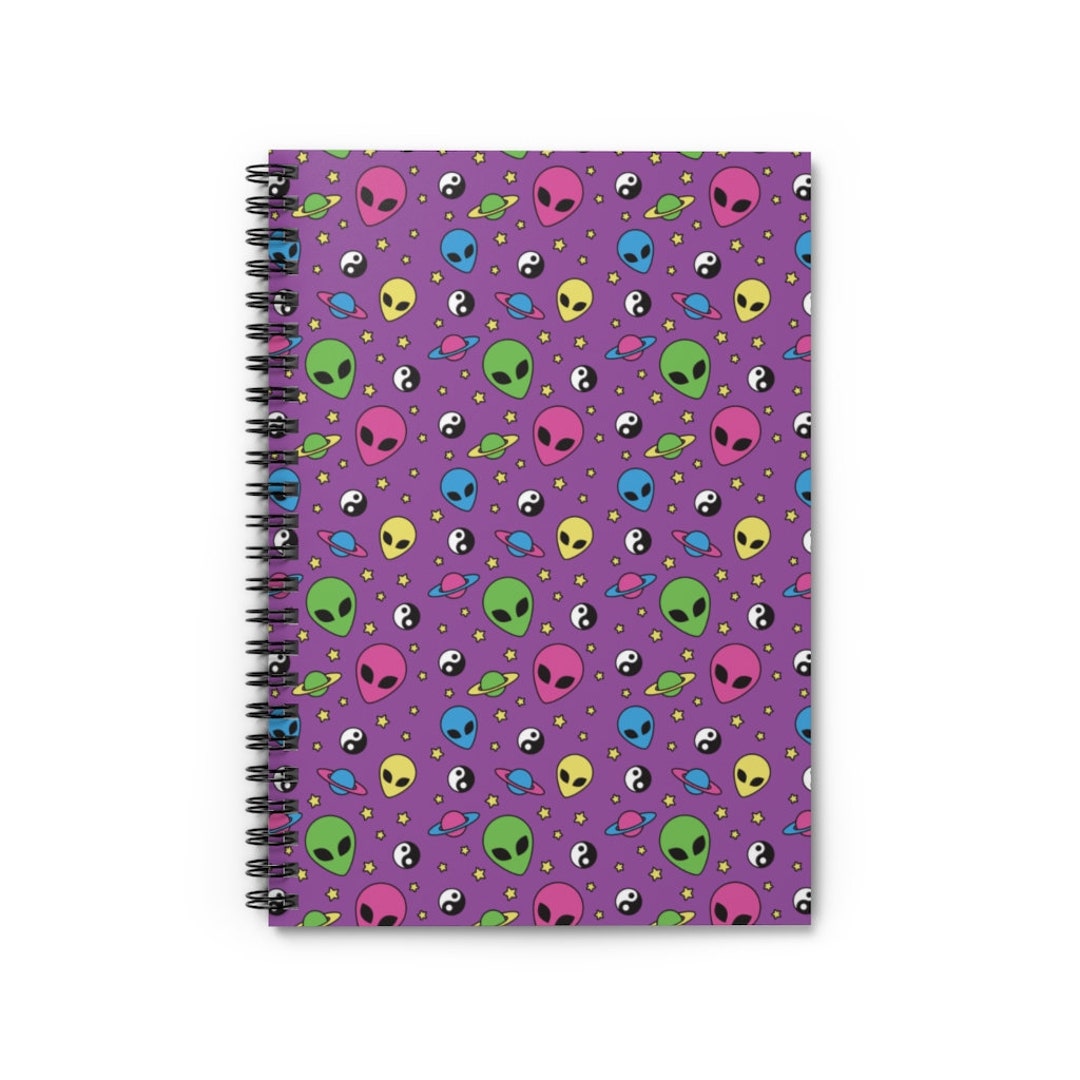 90's Inspired Neon Aliens Pattern ~ Notebook - Etsy
