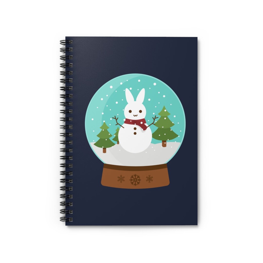 Cute Snow Bunny in Snow Globe ~ Notebook - Etsy