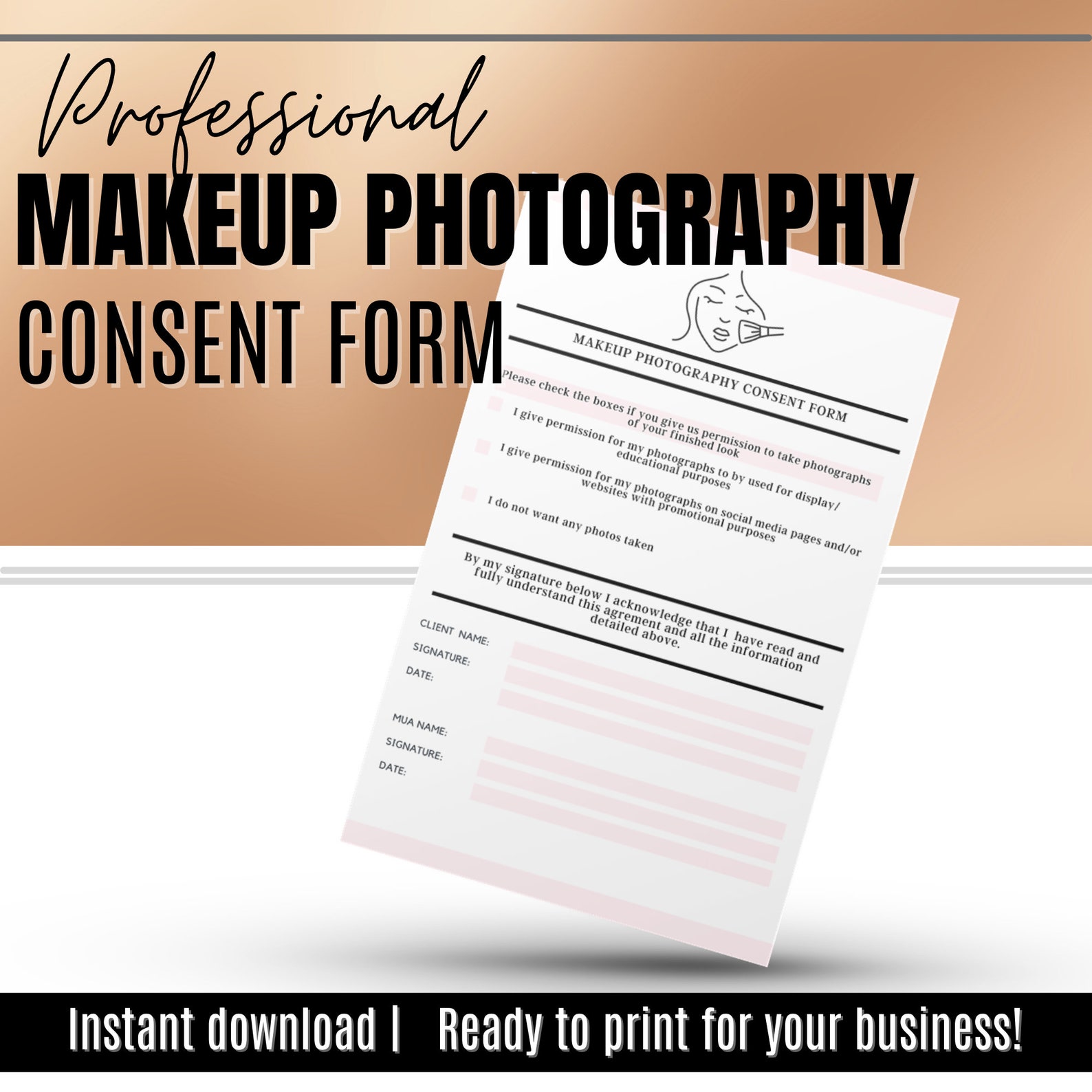 Editable Makeup Artist Forms Bundle, Client Consultation Form, Client ...