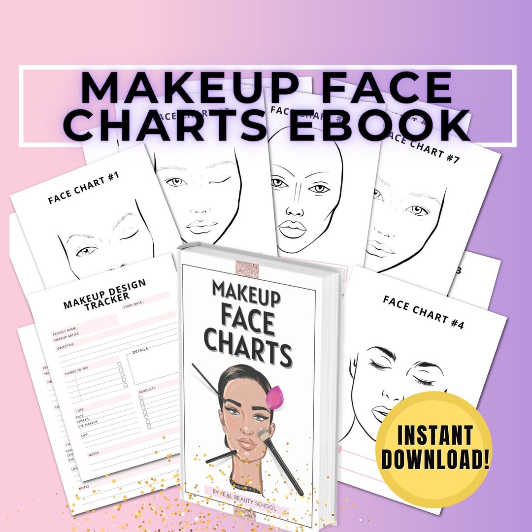 Makeup Face Chart Ebook: MUA Practice Sheets (PDF) - Etsy
