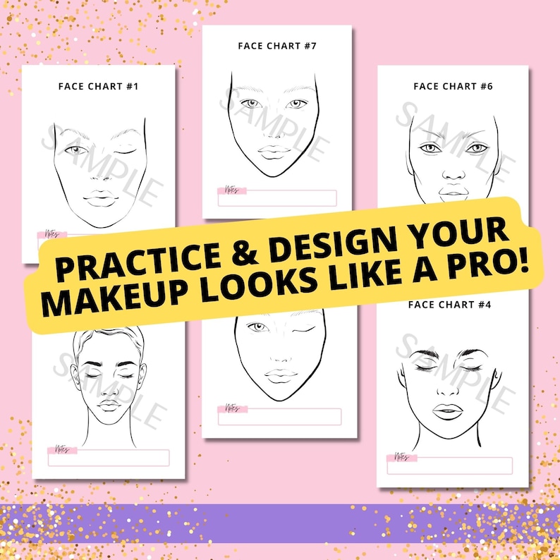 Makeup Face Chart Ebook: MUA Practice Sheets (PDF) - Etsy