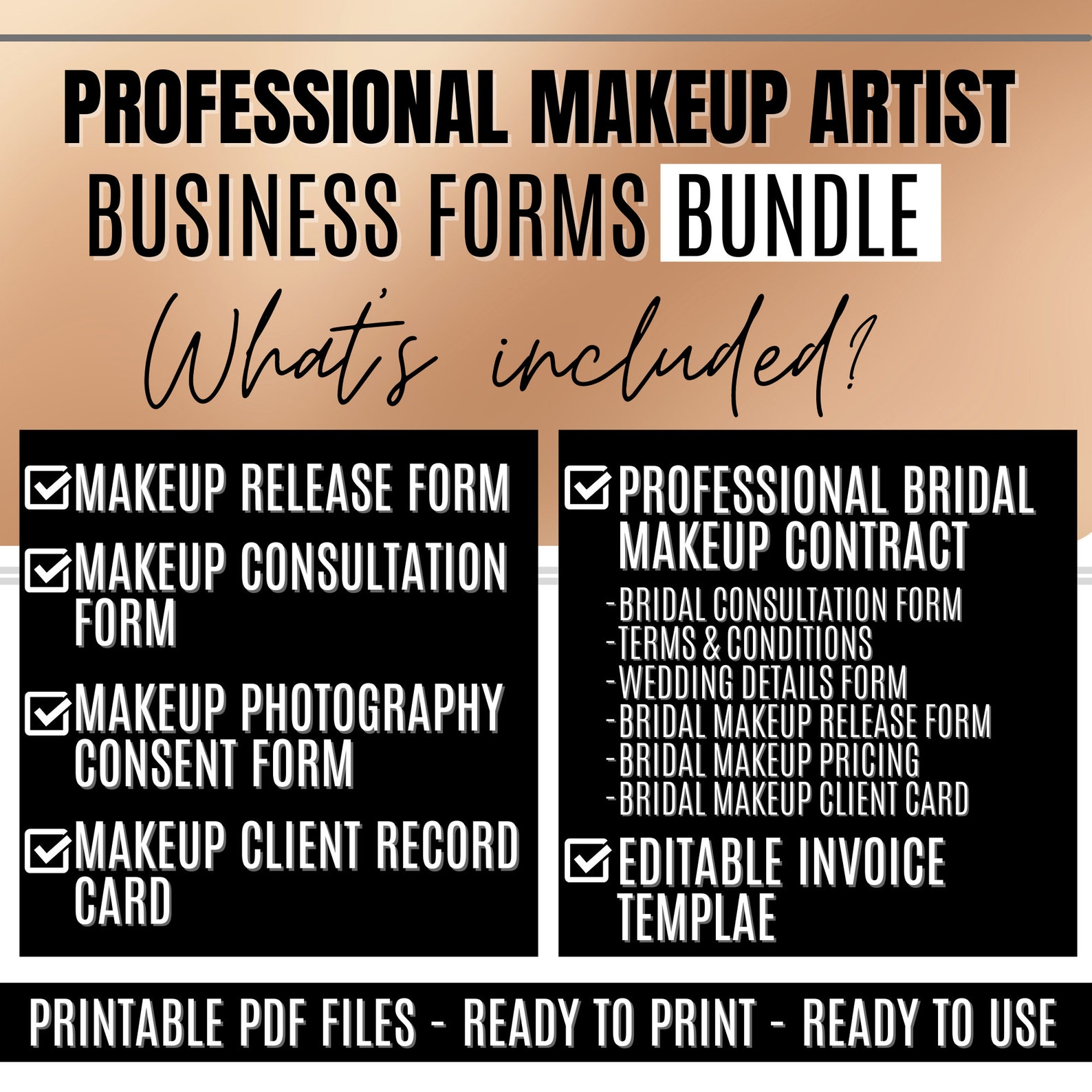 Editable Makeup Artist Forms Bundle Client Consultation Form Client