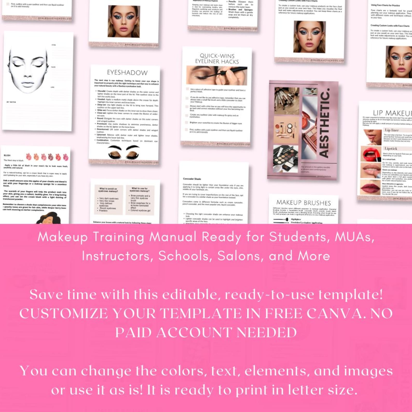 Makeup Artist Training Manual: Editable Cosmetology Guide (PDF ...