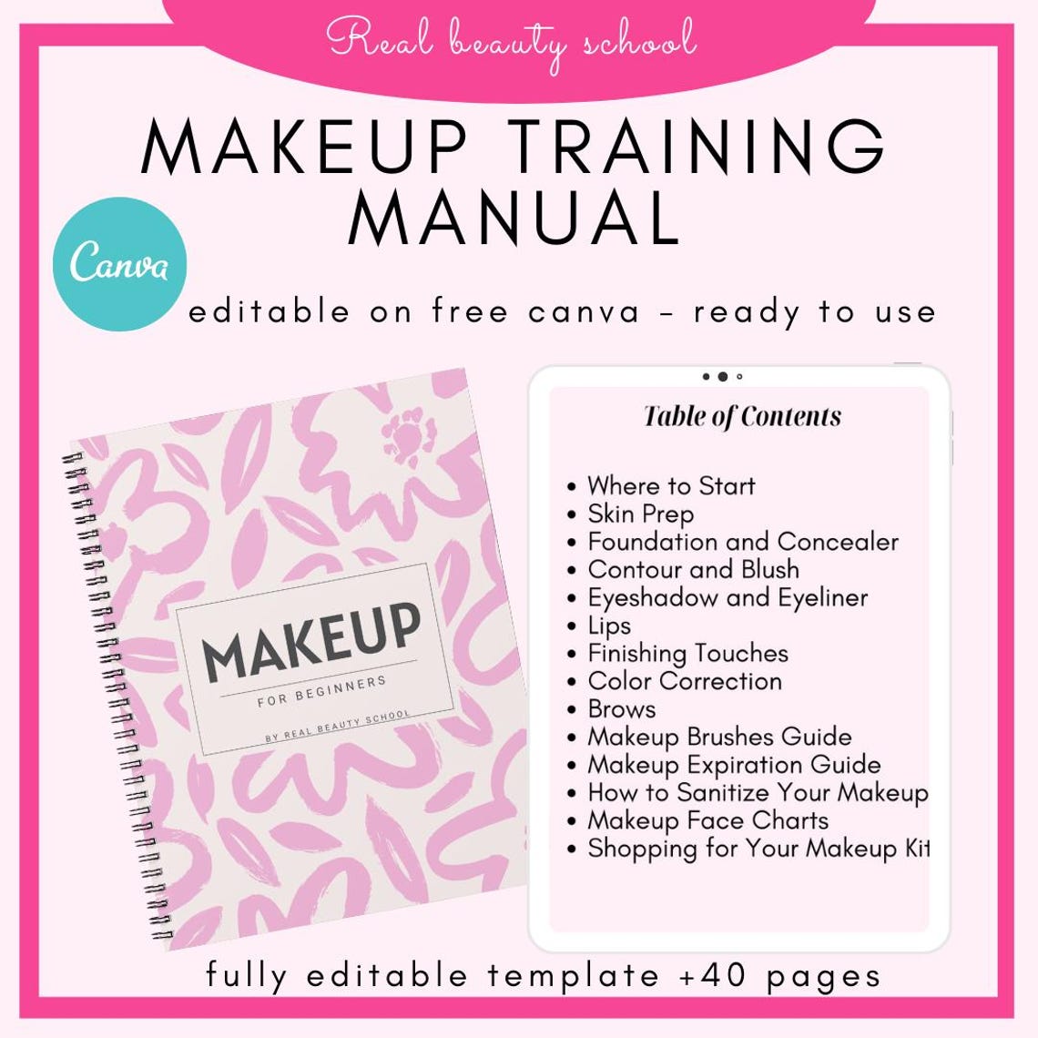 Makeup Artist Training Manual: Editable Cosmetology Guide (PDF ...