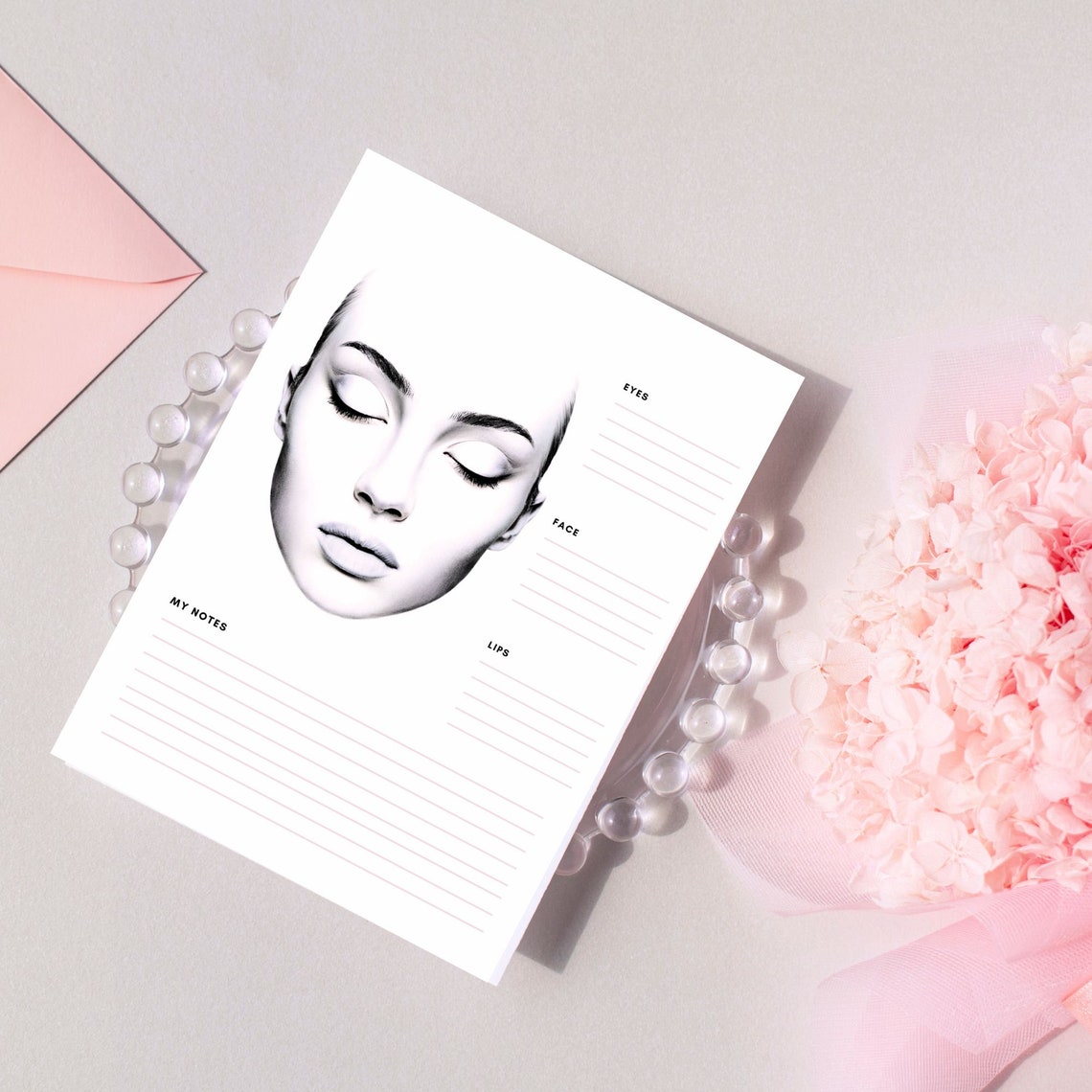 Editable Makeup Lesson Face Chart: Canva Template (printable PDF) - Etsy