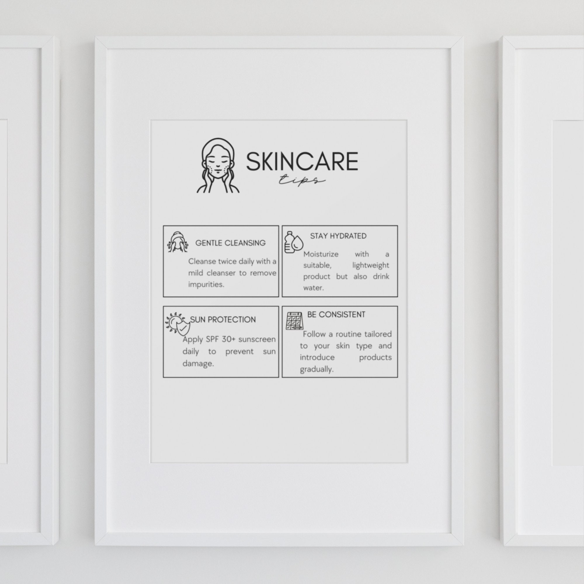 Printable Daily Skincare Routine Tracker Minimalistic Poster Beauty ...