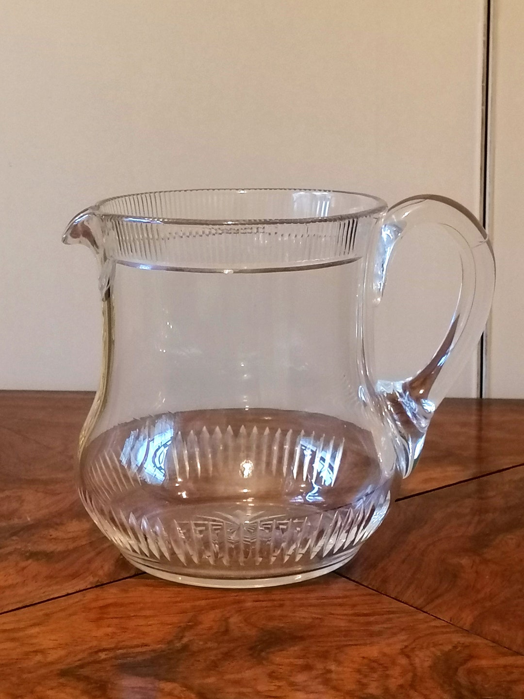 Large Vintage Water Jug Antique Glass Pitcher - Etsy