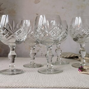 5 Vintage Cut Glass Wine Glasses - Etsy