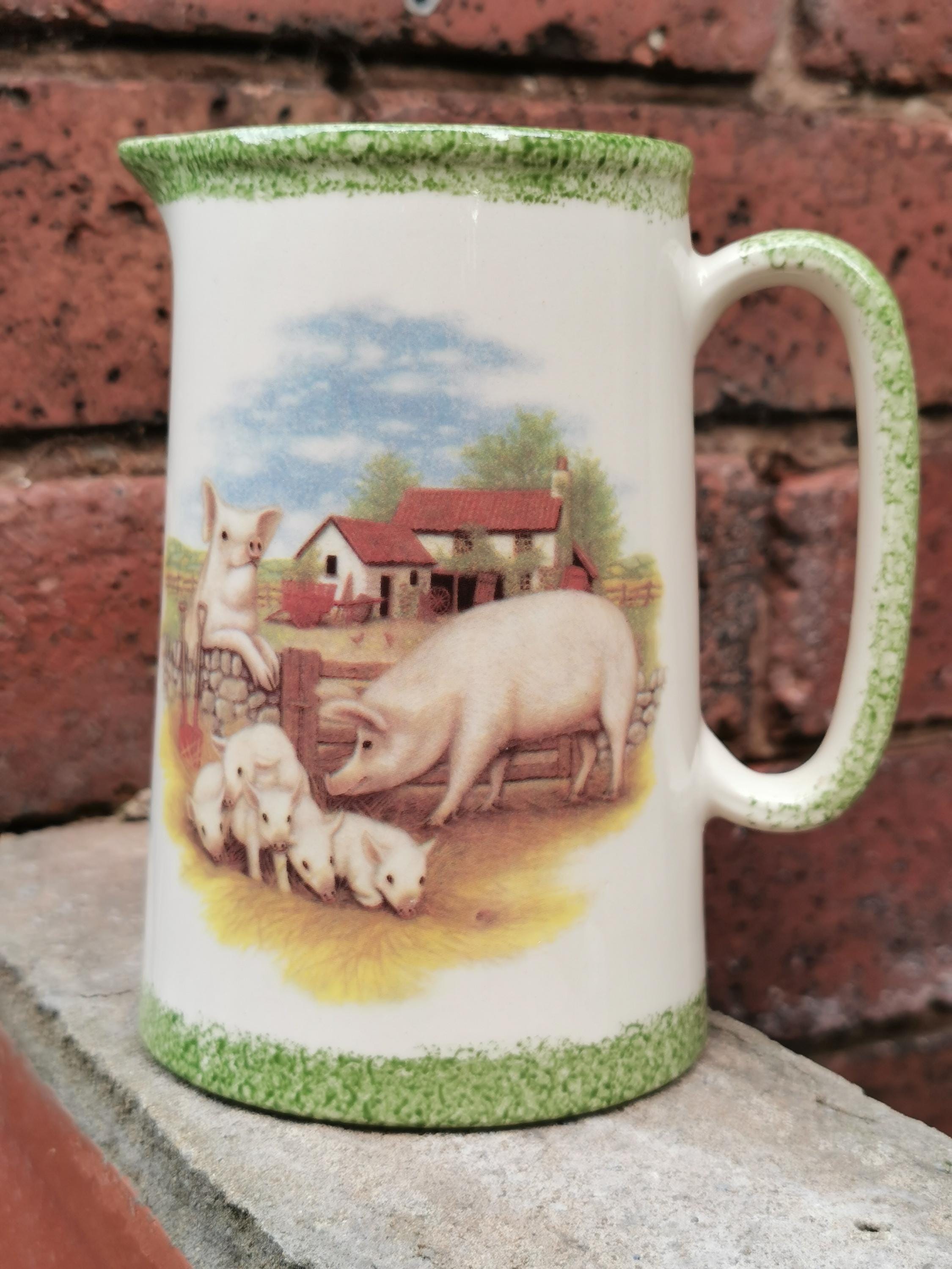 Vintage Ceramic Cream Jug With Farm Scene - Etsy