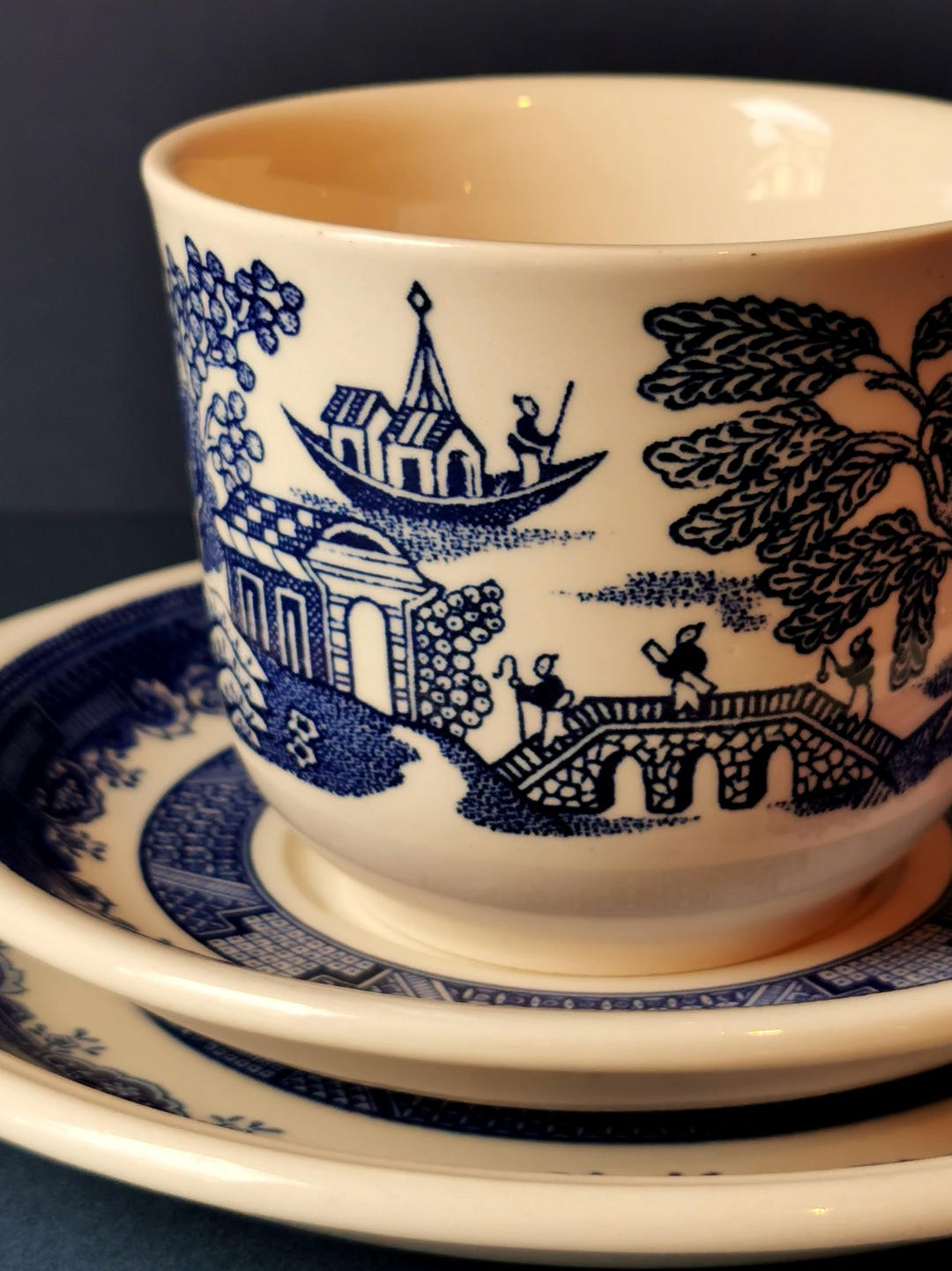 Vintage Blue Willow Tea Cup Trio: Biltons England Tea Set - Etsy
