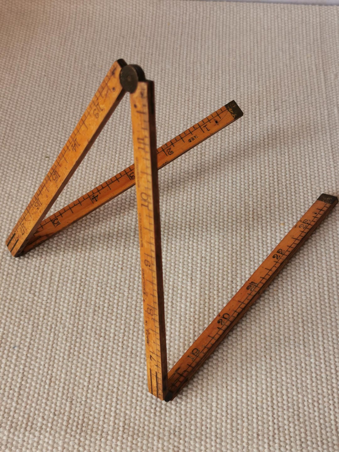 Vintage English Carpenters Boxwood Ruler With Brass Hinges 2' - Etsy