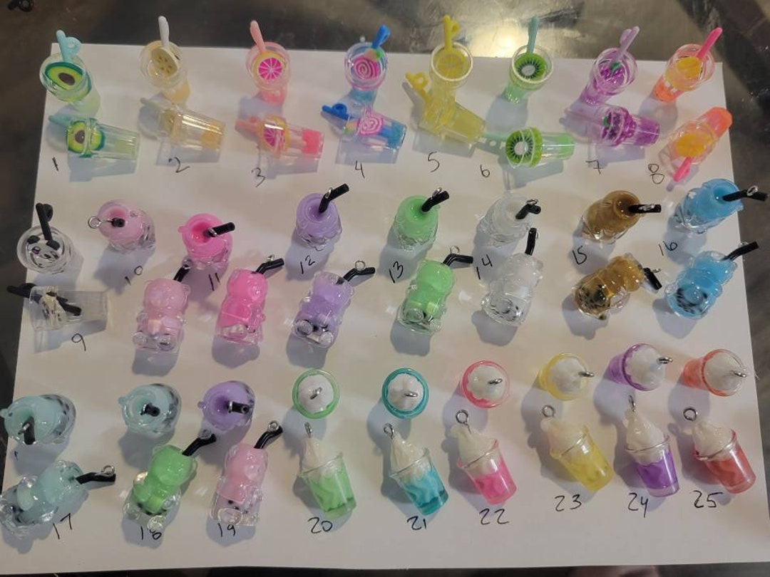 25 Styles Bubble Teas or Fruit Slice Resin and Drinks. Resin Handmade ...