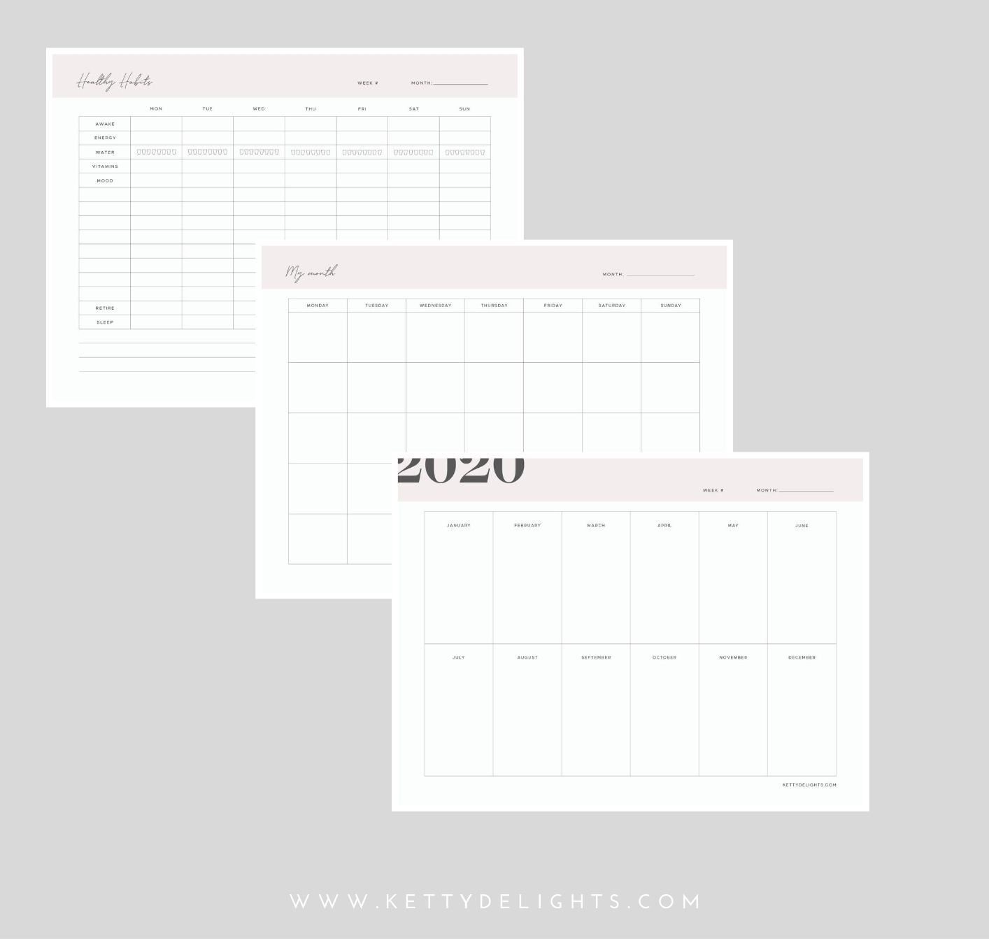 9 Minimal Printable Pages to Get Organized in All Aspects of Life, Home ...