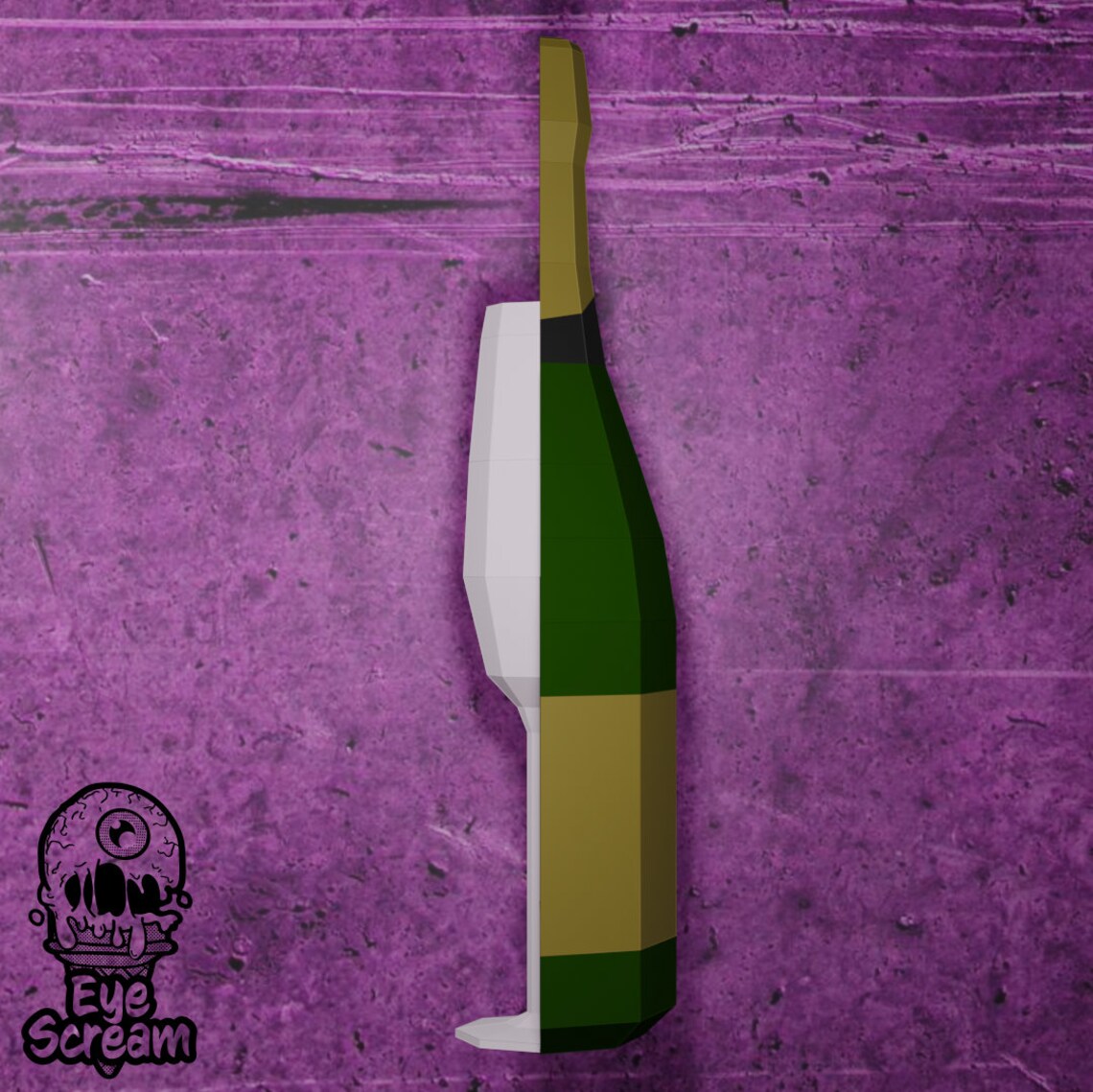 CHAMPAGNE DIY 3D Origami Papercraft Metal Welding - Etsy