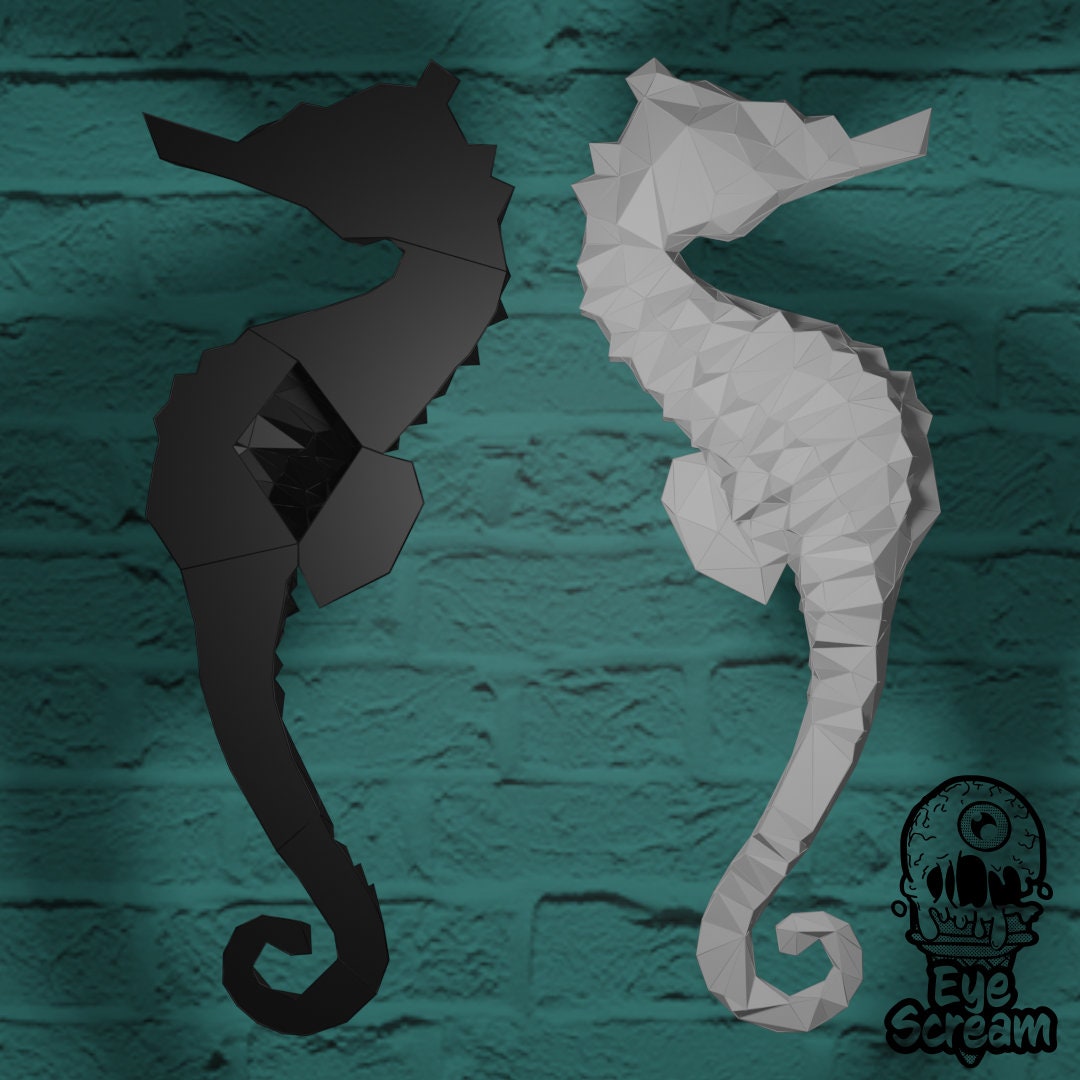 SEAHORSES DIY 3D Origami Papercraft Metal Welding | Etsy