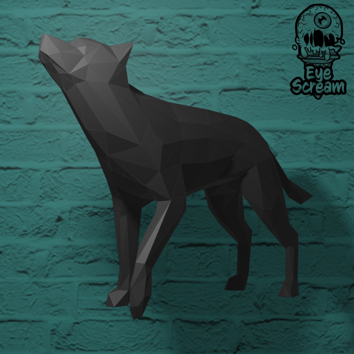 WOLF SCULPTURE DIY 3D origami papercraft metal - Etsy Polska