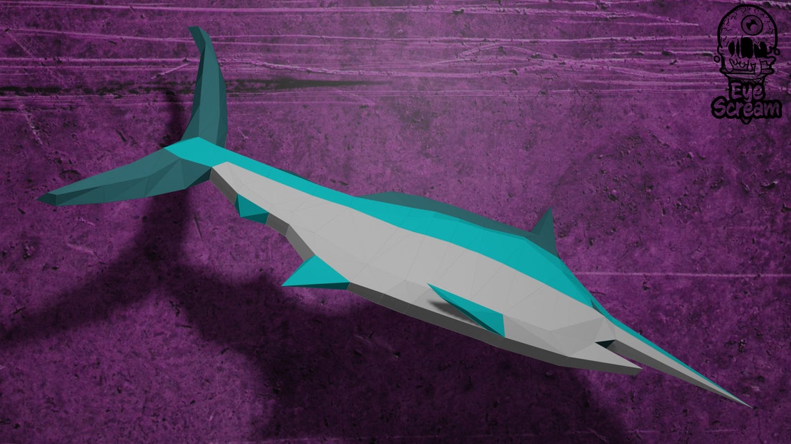 MARLIN DIY 3D origami papercraft trophy sculpture | Etsy