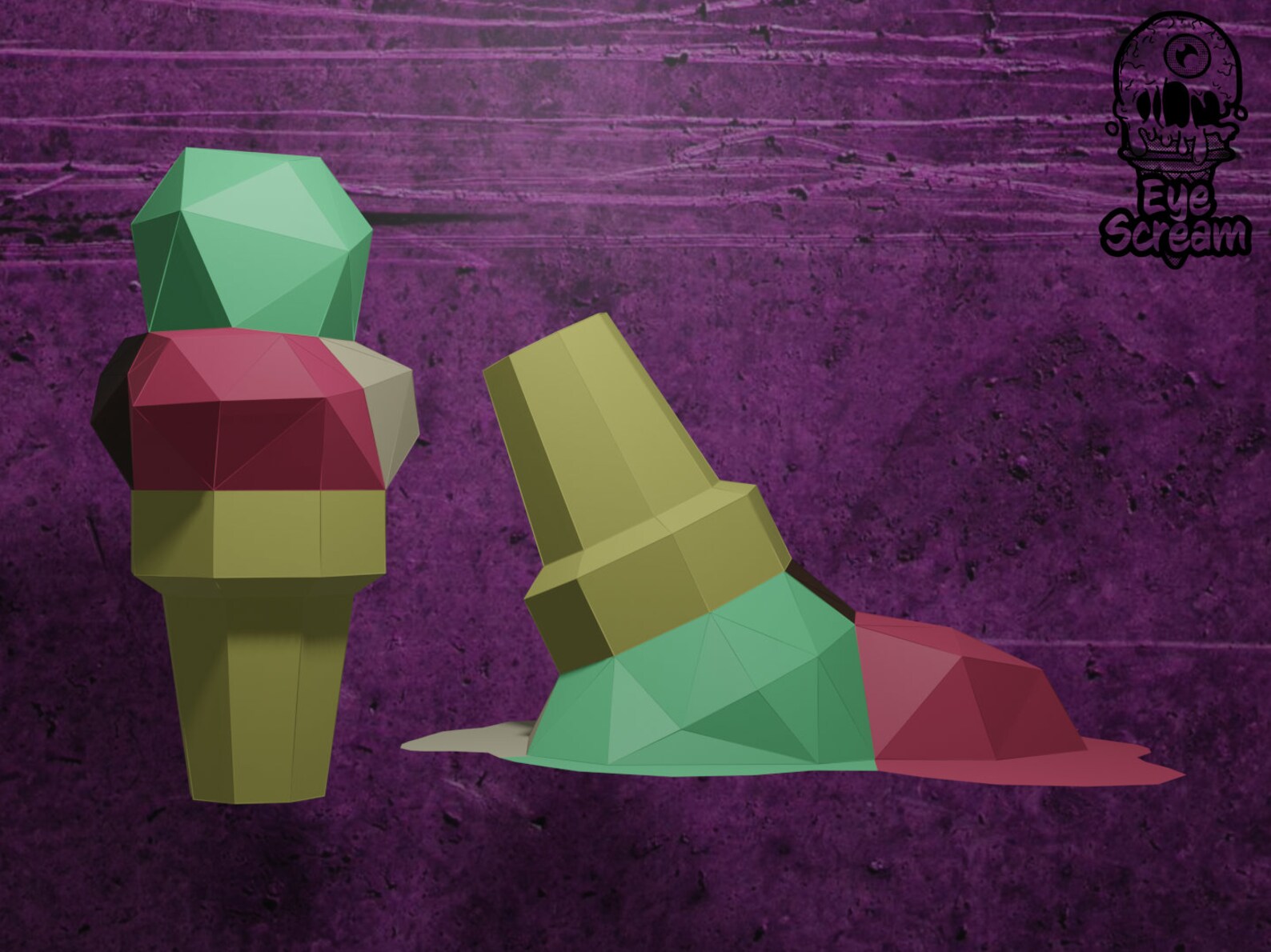 ICE CREAM DIY 3D Eye Scream Papercraft Metal Welding - Etsy