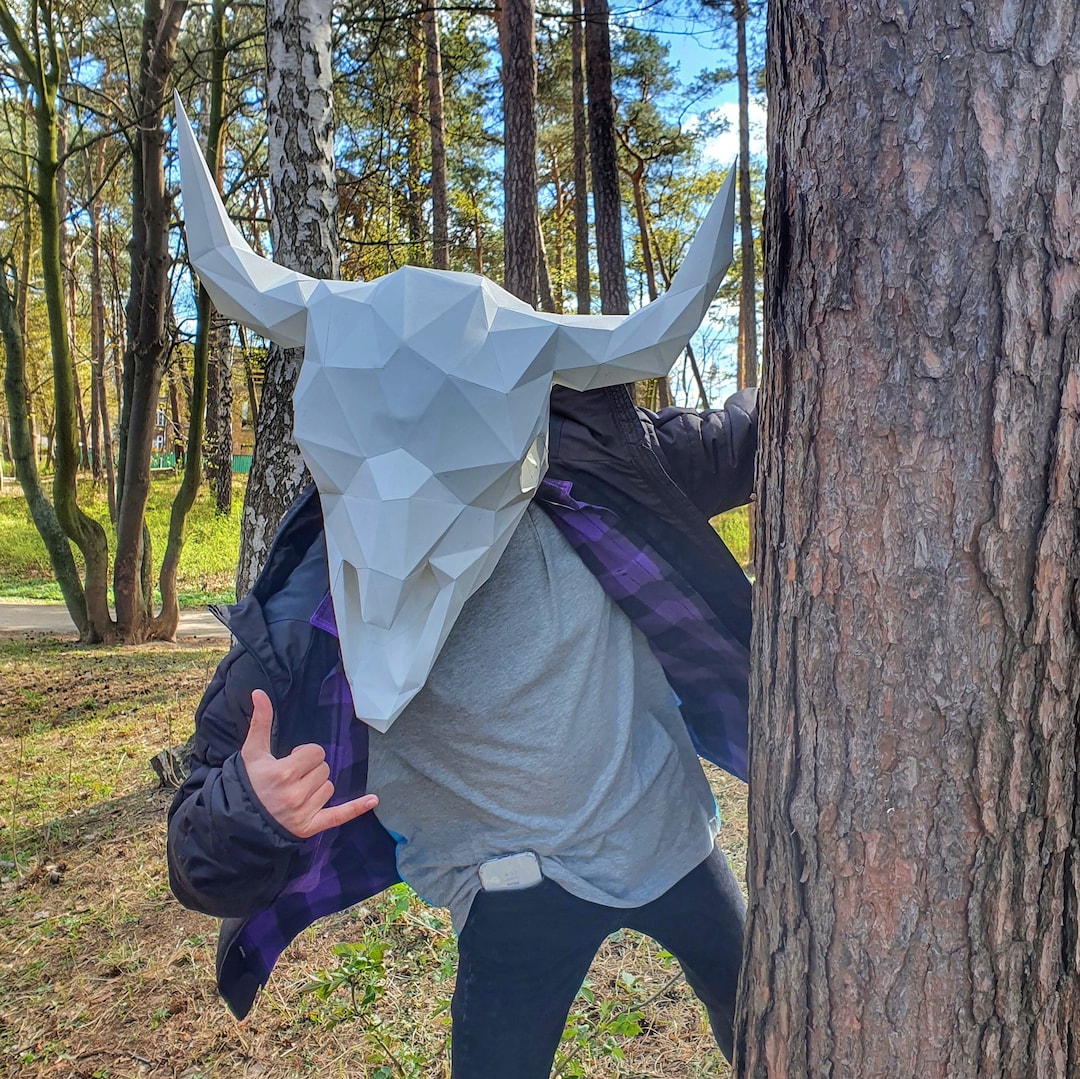 BULL SKULL MASK - Diy - 3D - Pdf - Geometry - 3D Puzzle - Papercraft ...