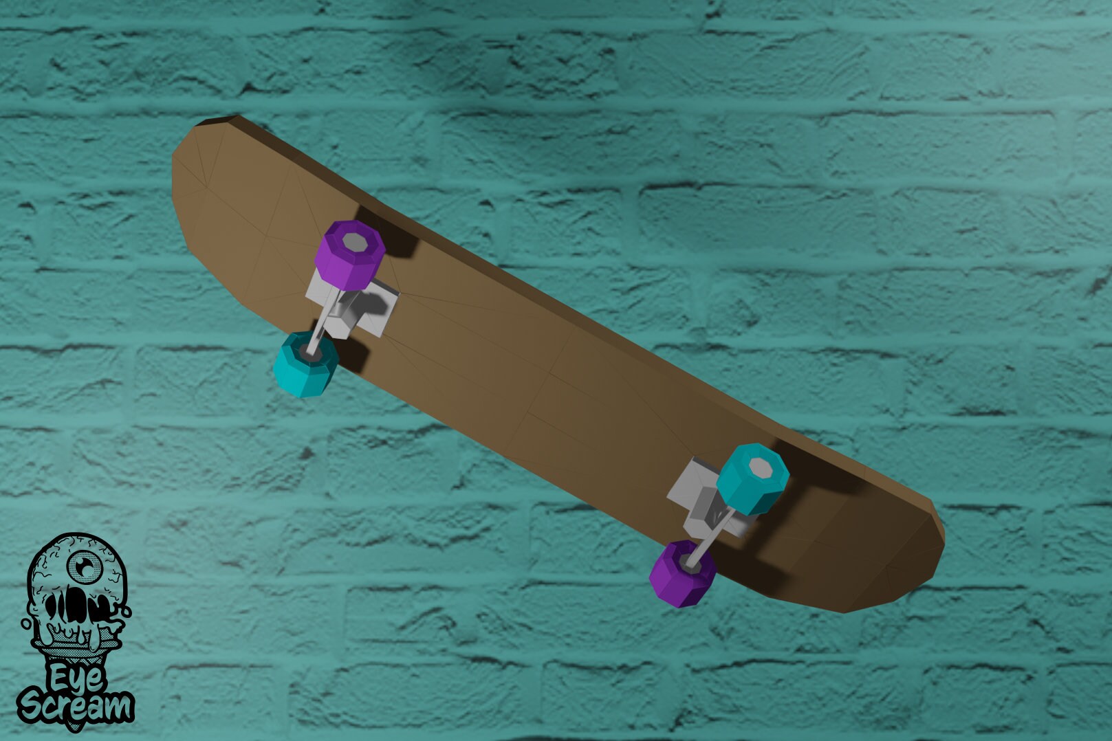 SKATEBOARD SCULPTURE DIY 3D papercraft pdf geometry | Etsy