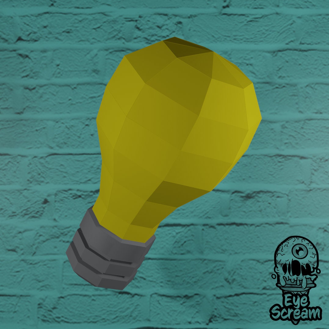 BULB LANTERN DIY 3D origami papercraft trophy | Etsy