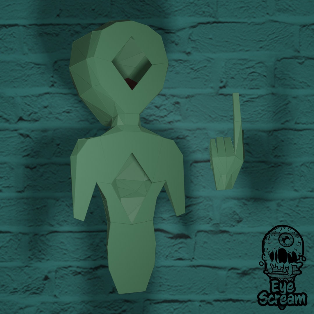 3D Paper Alien Trophy – DIY Geometric Sculpture (PDF Pattern) - Etsy