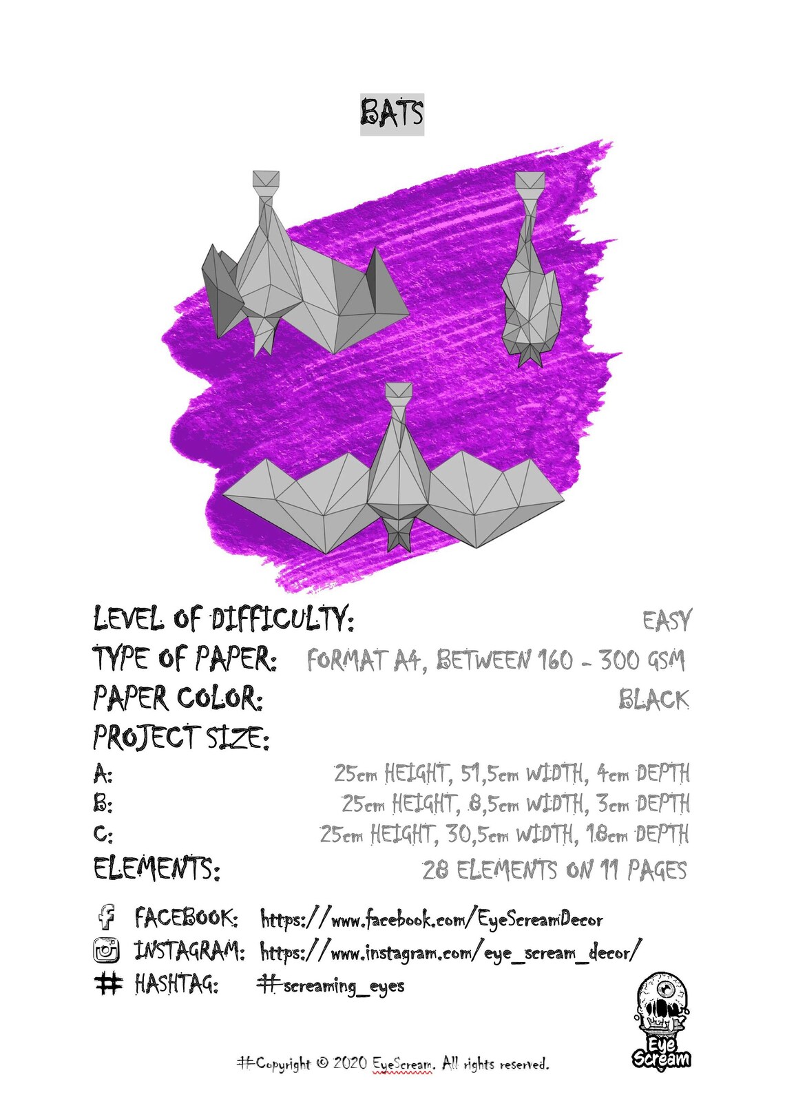 BATS DIY 3D Origami Papercraft Metal Welding - Etsy