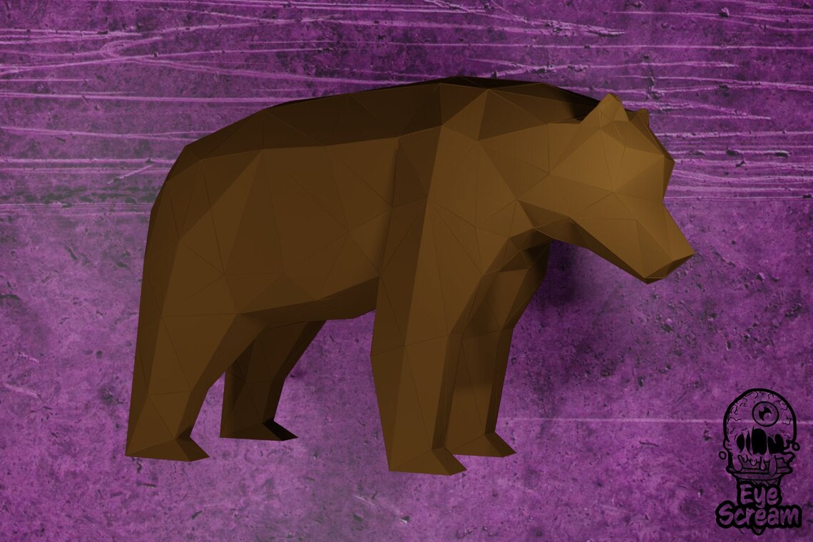 BEAR SCULPTURE DIY 3D Origami Papercraft Metal - Etsy