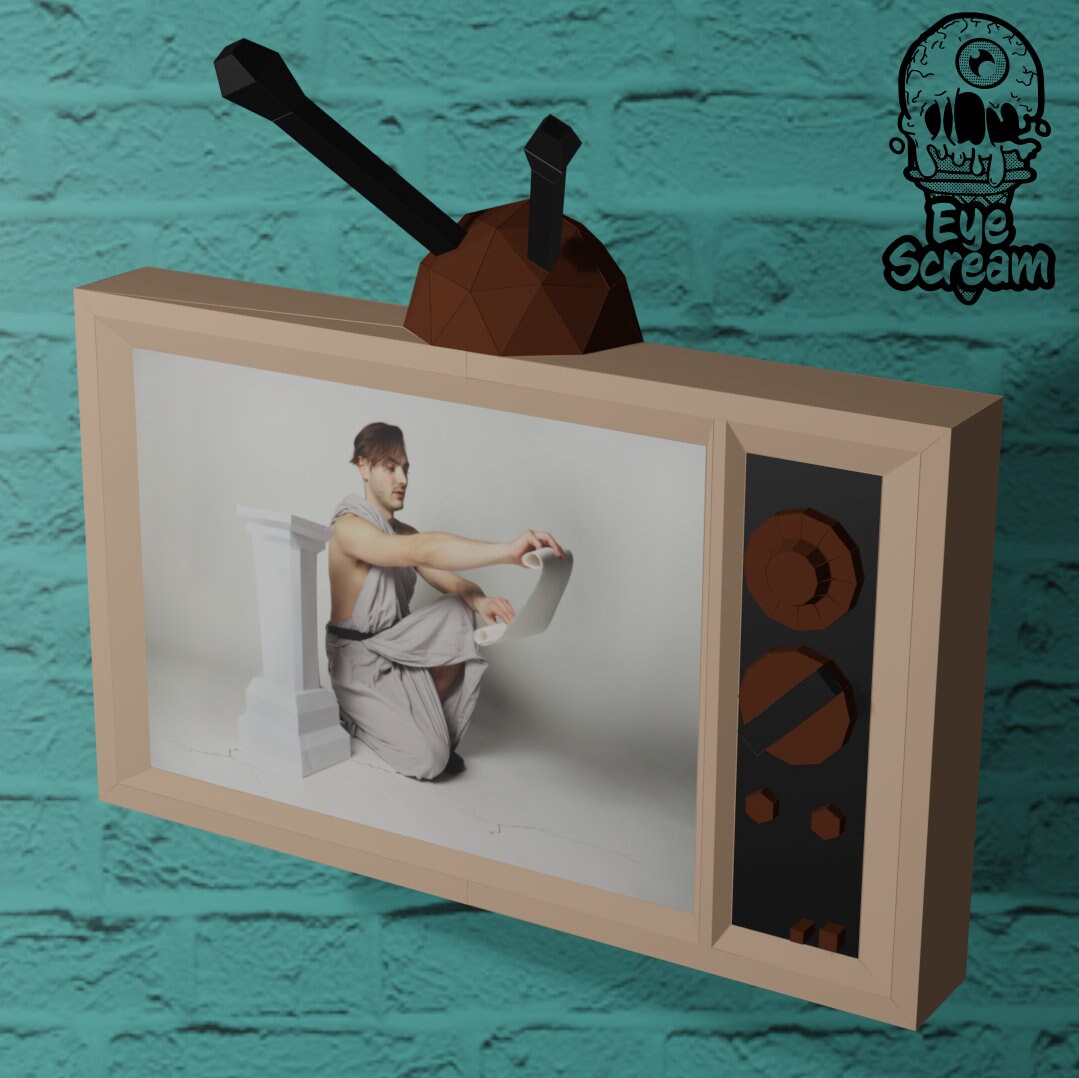 TV FRAME DIY Papercraft Metal Welding Trophy - Etsy