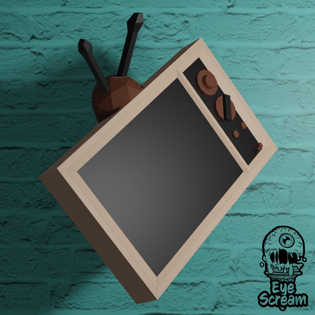 TV FRAME DIY Papercraft Metal Welding Trophy - Etsy