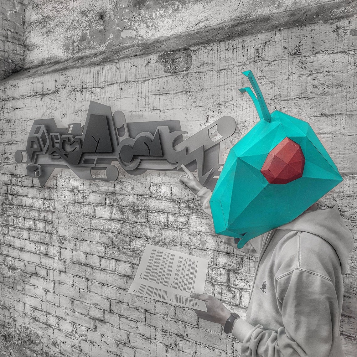 GRASSHOPPER MASK Diy 3D Papercraft Metal Welding - Etsy