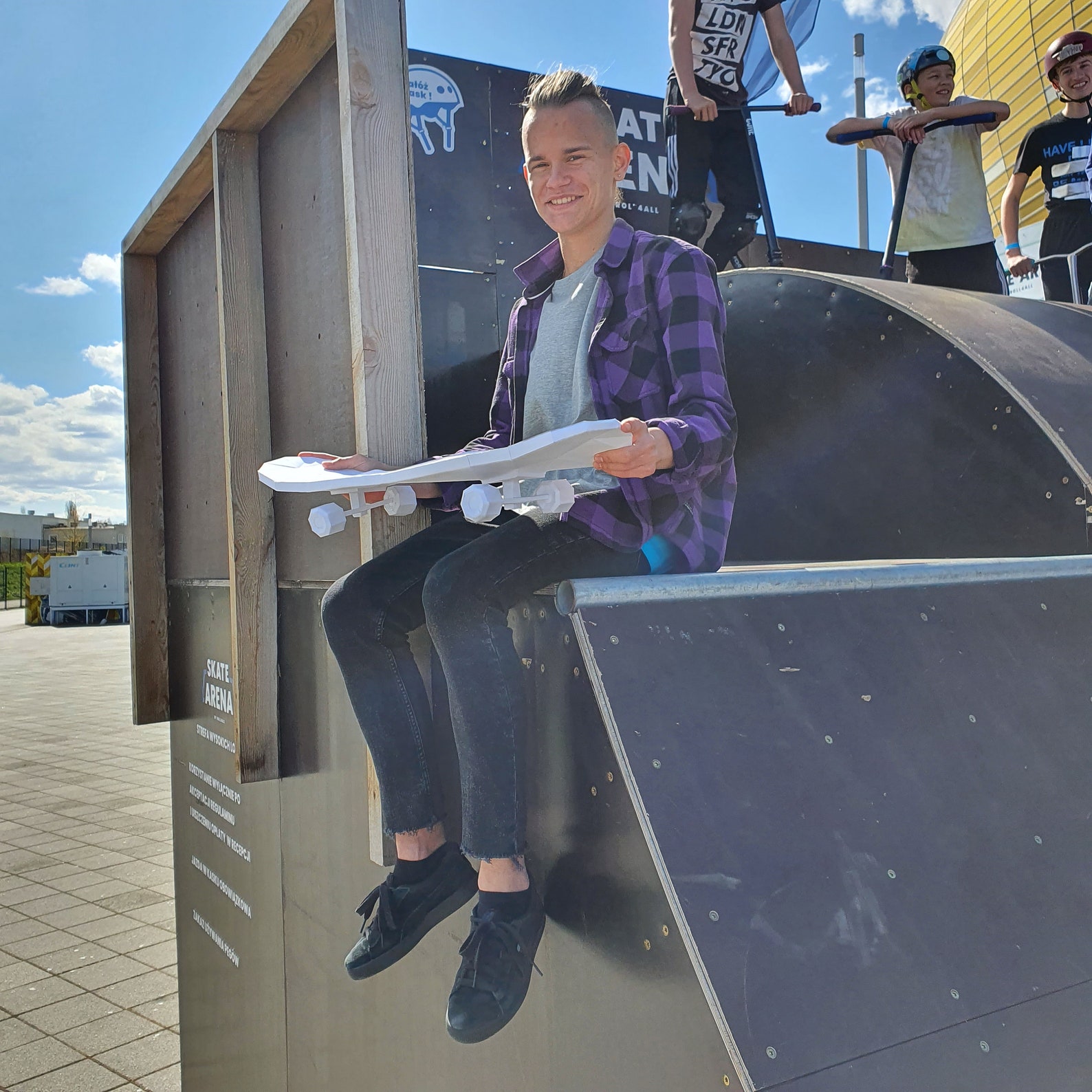 SKATEBOARD SCULPTURE DIY 3D papercraft pdf geometry | Etsy