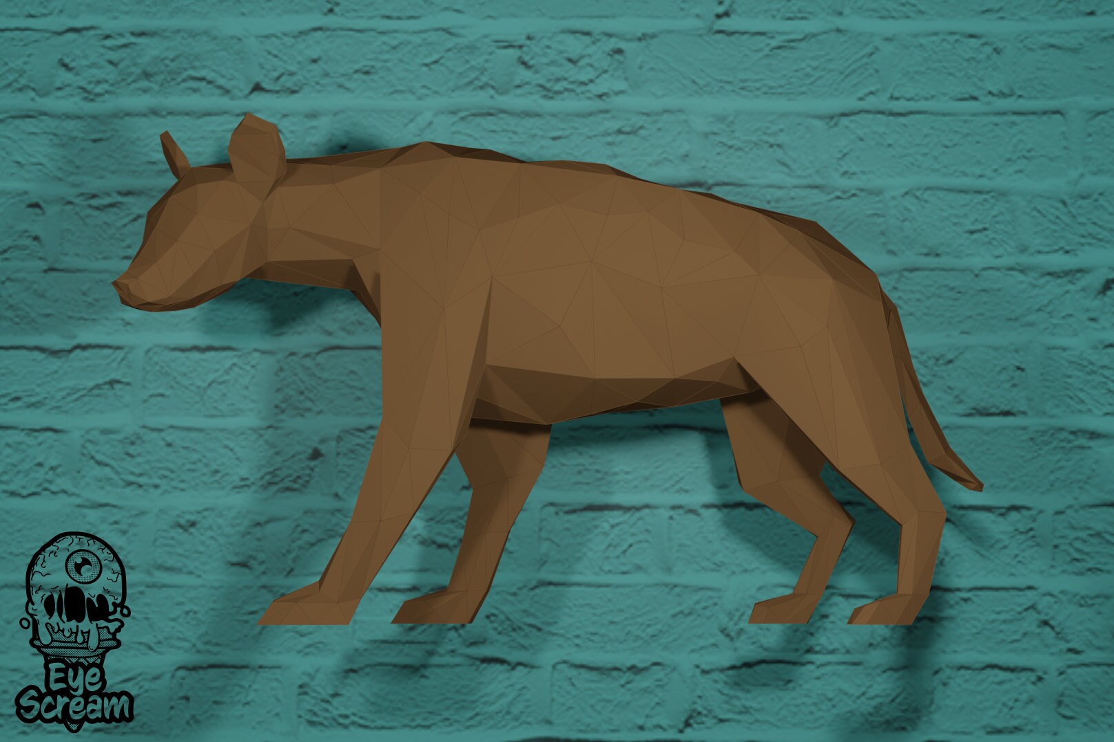 HYENA SCULPTURE DIY 3D Origami Papercraft Metal - Etsy Canada