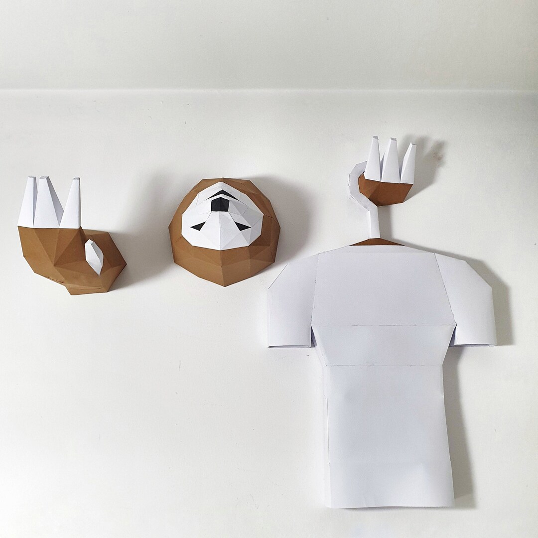 SLOTH - CLOTH - Diy - Origami - Papercraft - Metal Welding - Trophy ...