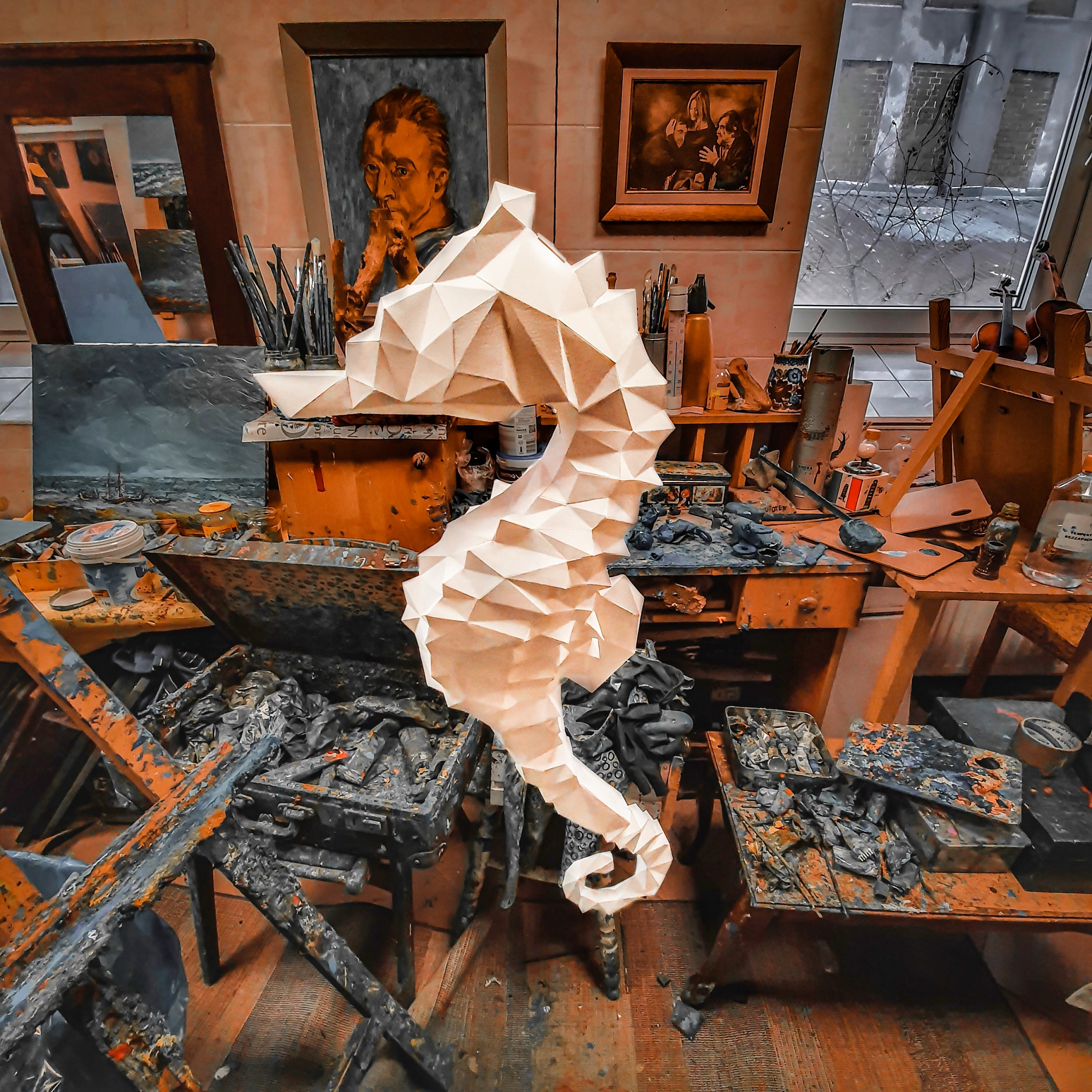 SEAHORSES DIY 3D Origami Papercraft Metal Welding - Etsy