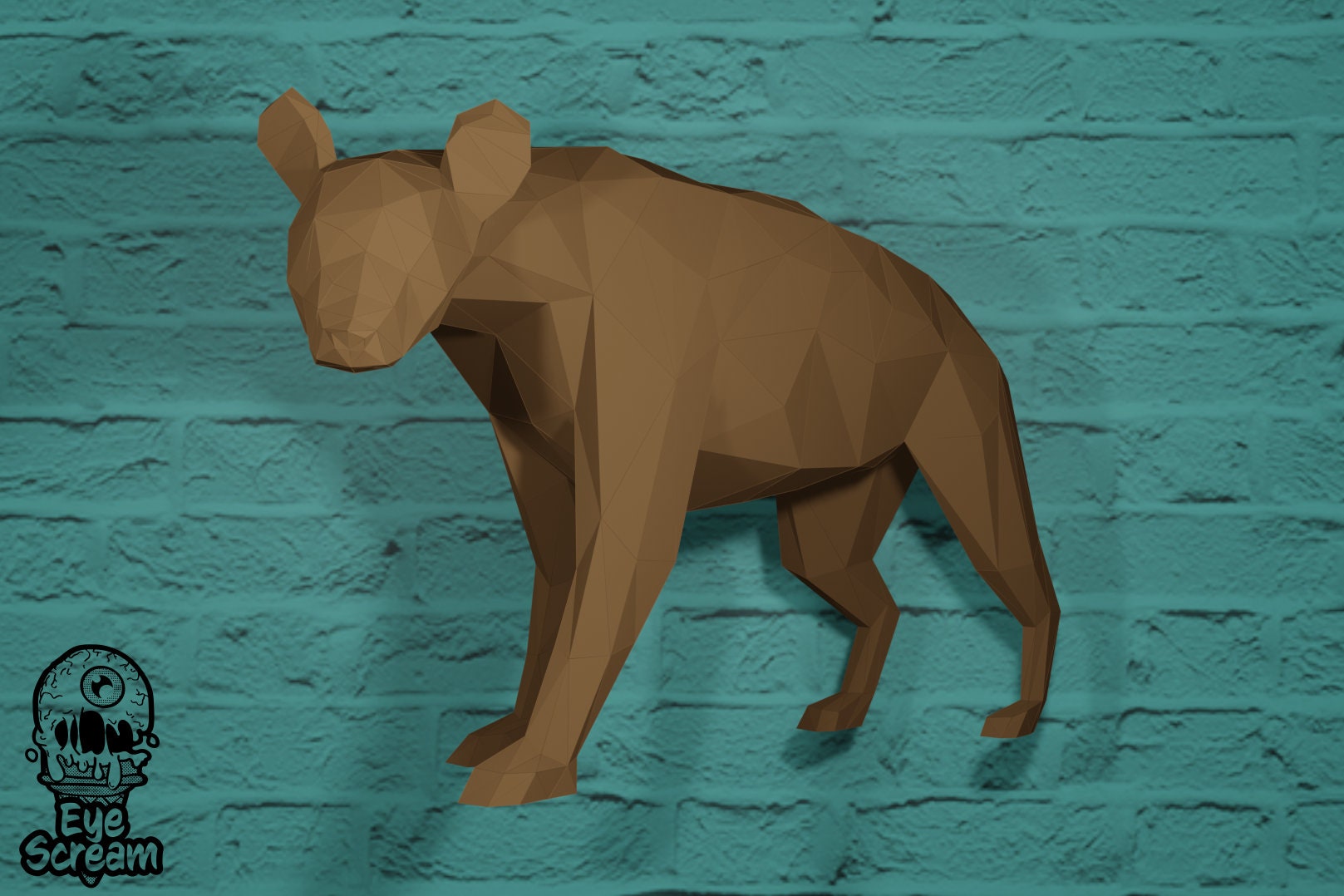 HYENA SCULPTURE DIY 3D Origami Papercraft Metal - Etsy Canada