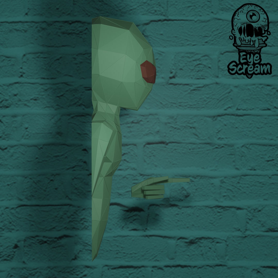 3D Paper Alien Trophy – DIY Geometric Sculpture (PDF Pattern) - Etsy