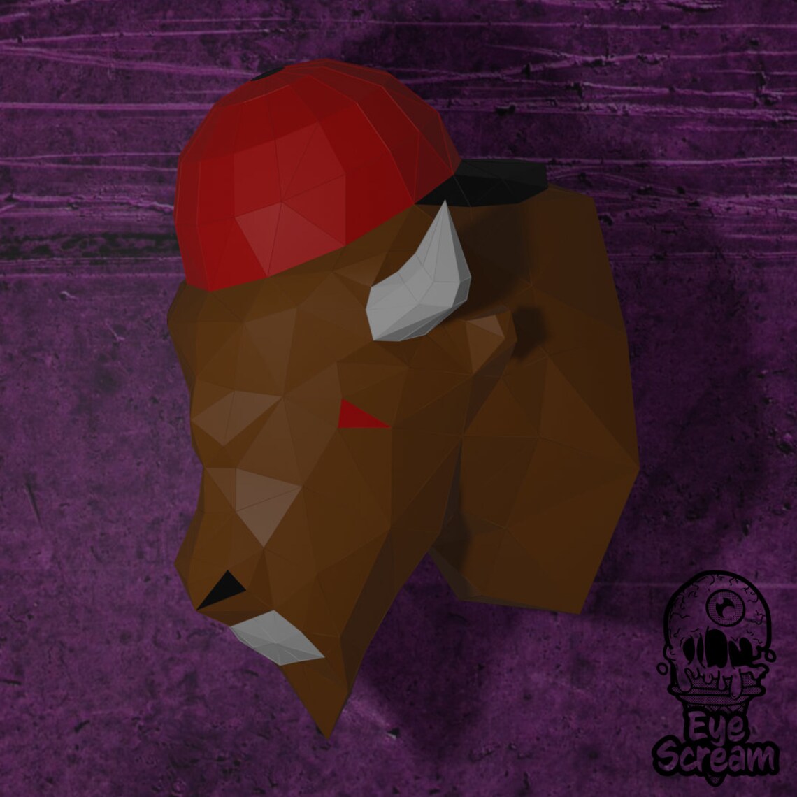 BISON SON of a BI... Diy Origami Papercraft Metal | Etsy Canada