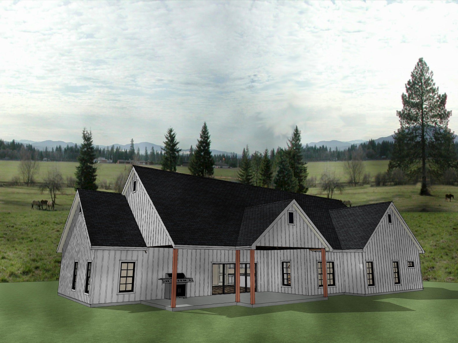 Modern Plan With Bonus Room Farmhouse Farm House Plans Home | Etsy