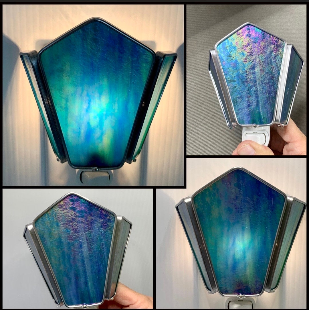 3 Sided Sconce Style Stained Glass Nightlight free Shipping Made in USA ...