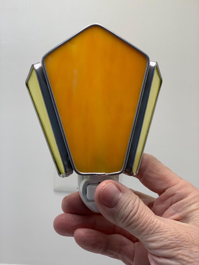 Stained Glass Nightlight - 3 Sided Sconce Style - 2 Tone - Plug in ...