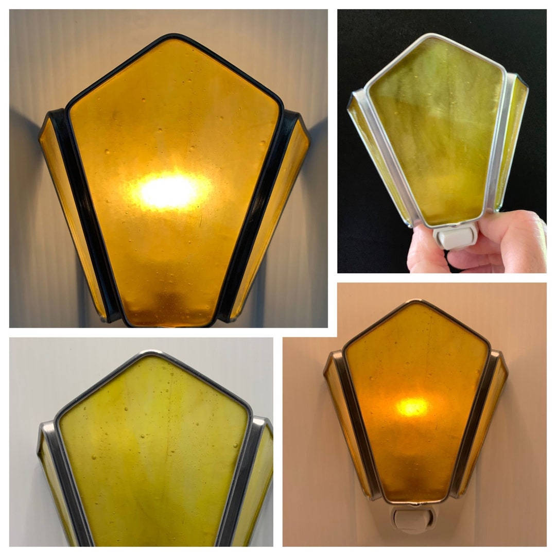 3 Sided Sconce Style Stained Glass Nightlight Free Shipping - Etsy