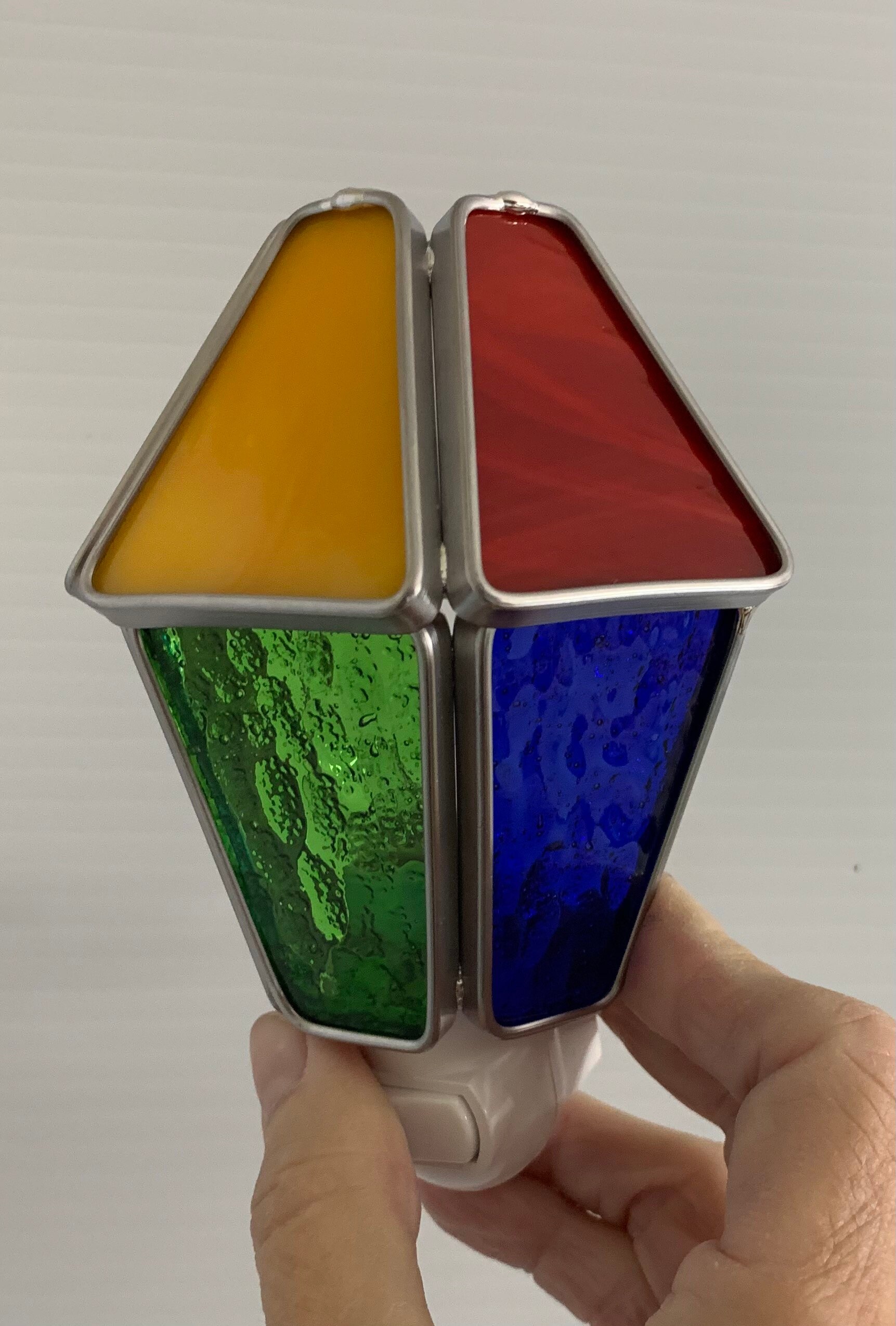 Multi Colored Lantern Style Stained Glass Nightlight -L-MULTI - Etsy