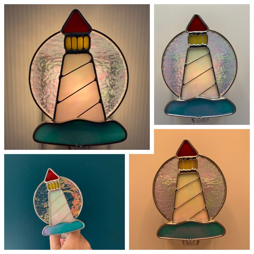 Lighthouse Stained Glass Nightlight - Etsy