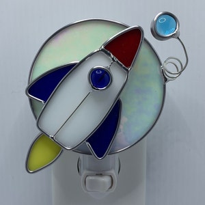 Rocket Ship Stained Glass Nightlight - Etsy