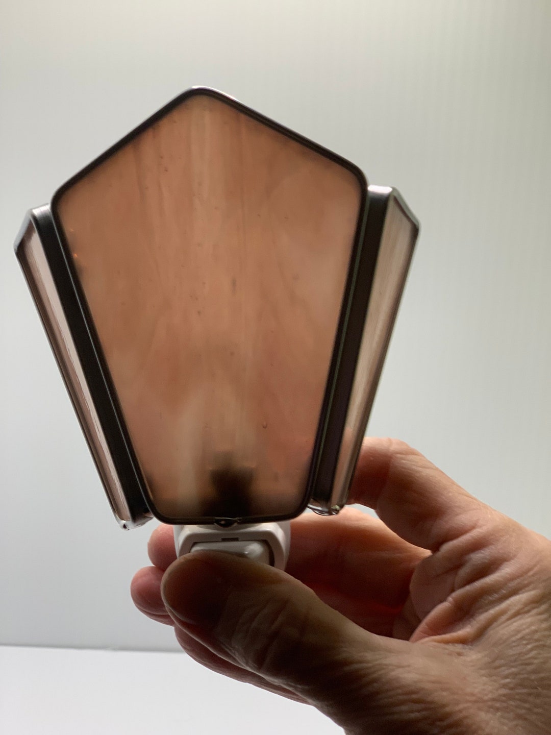 3 Sided Sconce Style Stained Glass Nightlight in Wispy Mauve S-071 - Etsy