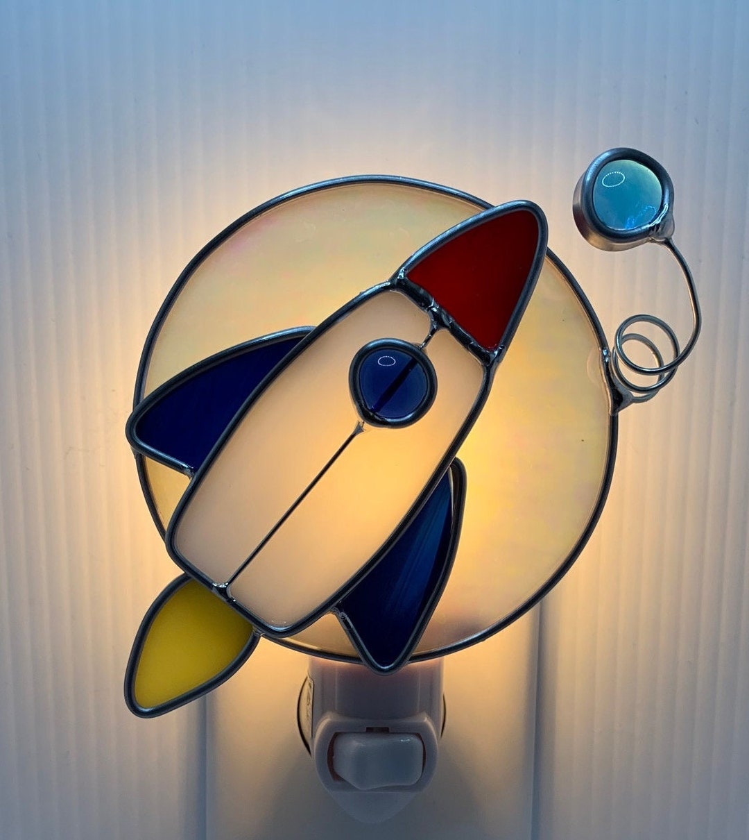 Rocket Ship Stained Glass Nightlight - Etsy