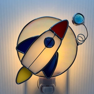 Rocket Ship Stained Glass Nightlight - Etsy