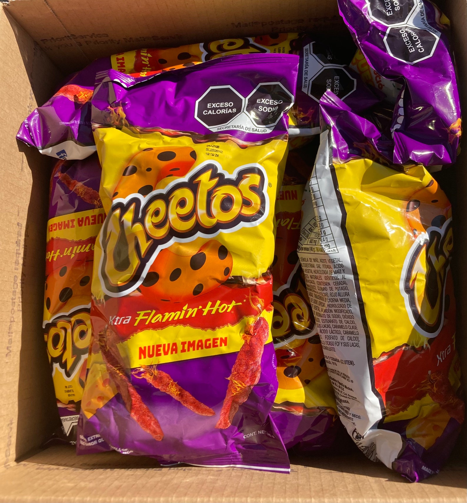 10 Pack, Cheetos Xtra Flaming Hot, Large Size, 145 G Each, Spicy ...