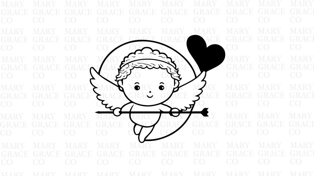 Cupid SVG Valentine's Day Clipart Circut Cut Files - Etsy
